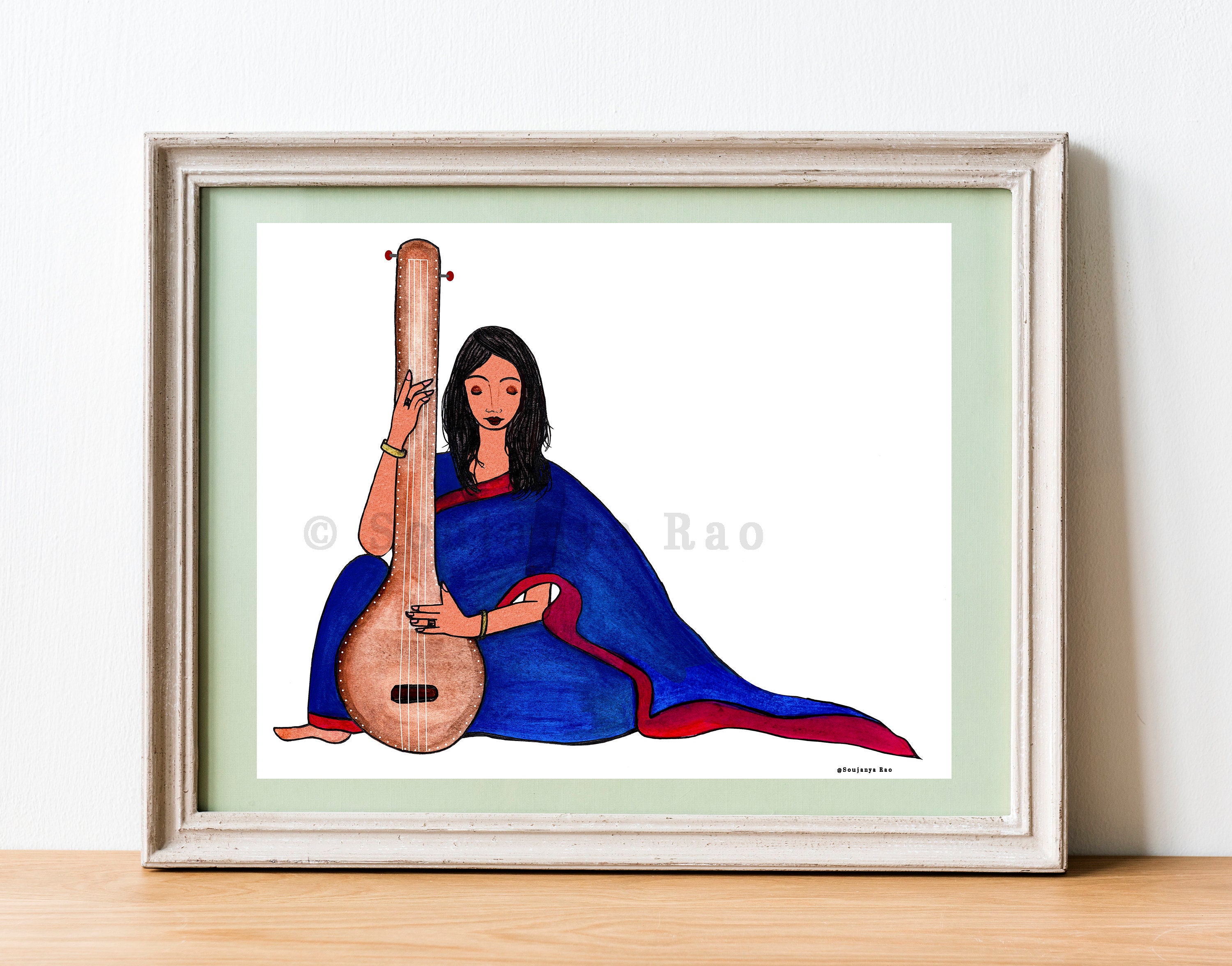 Indian musicians art print indian painting south asian art | Etsy