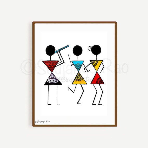 Warli Painting On Bedroom Wall