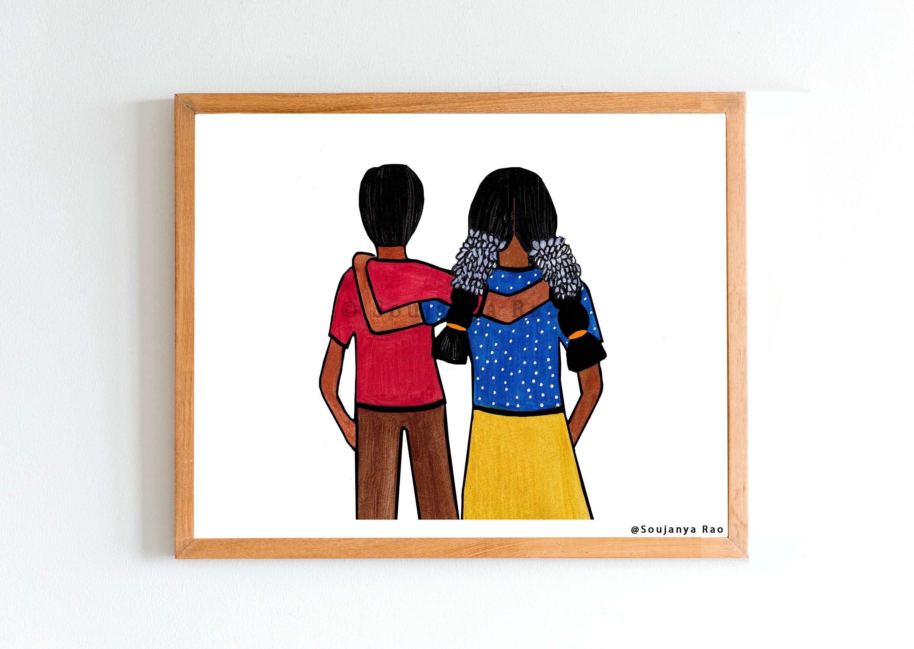 South Asian Art, Brother Sister, Jasmine, South Indian Art, Minimalist ...