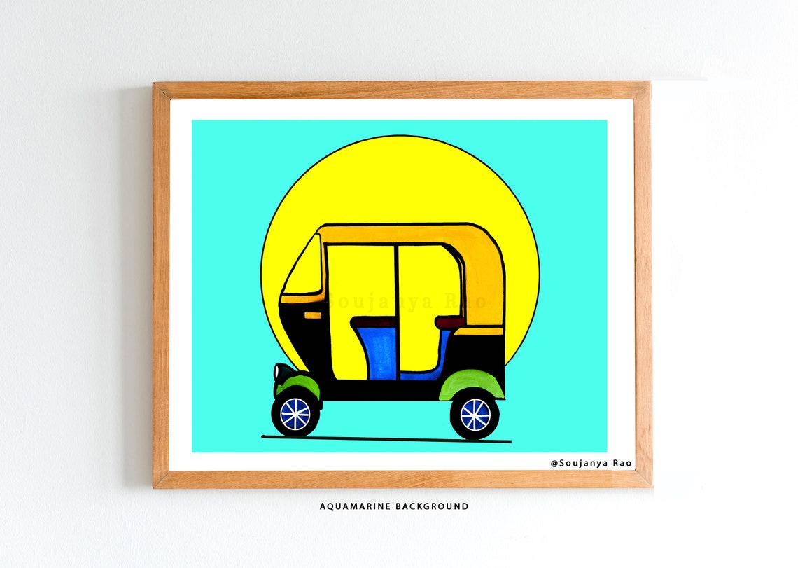 Auto Rickshaw Art Print,rickshaw Art, Tuk Tuk, Indian Painting,indian ...