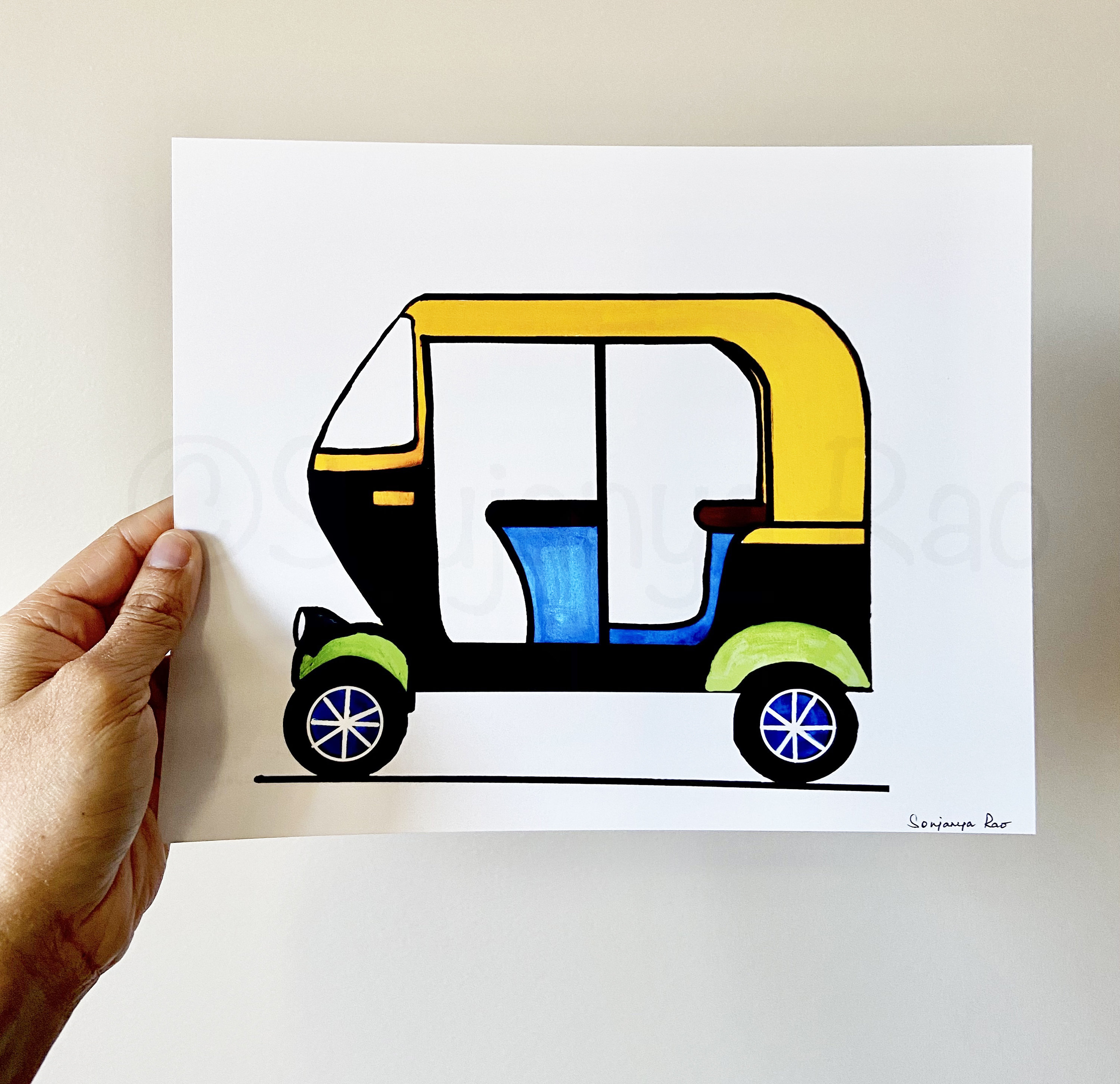 Auto Rickshaw Art Printrickshaw Art Tuk Tuk Indian | Etsy