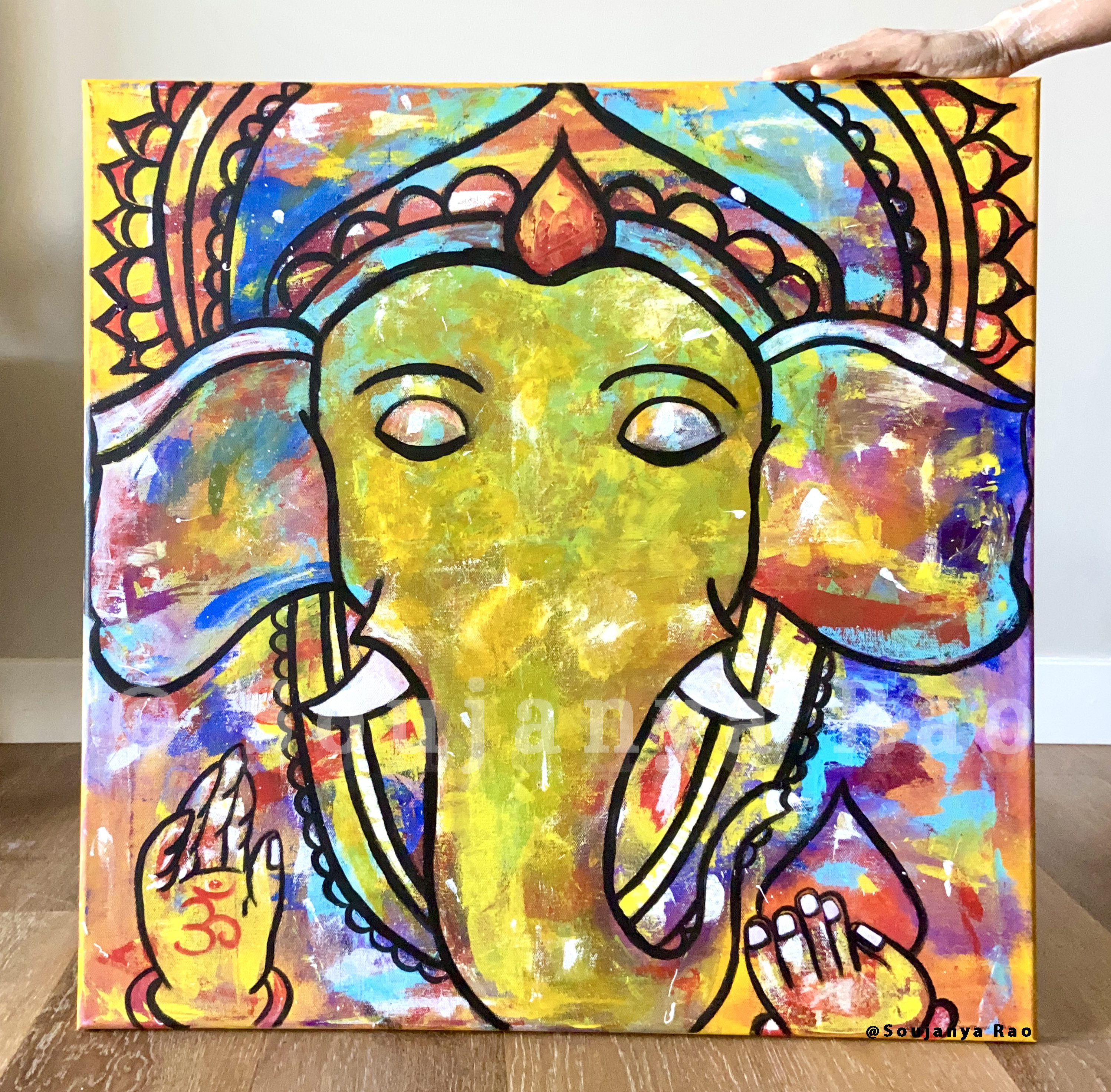 Ganesha painting ganesha art Ganesha wall art large | Etsy