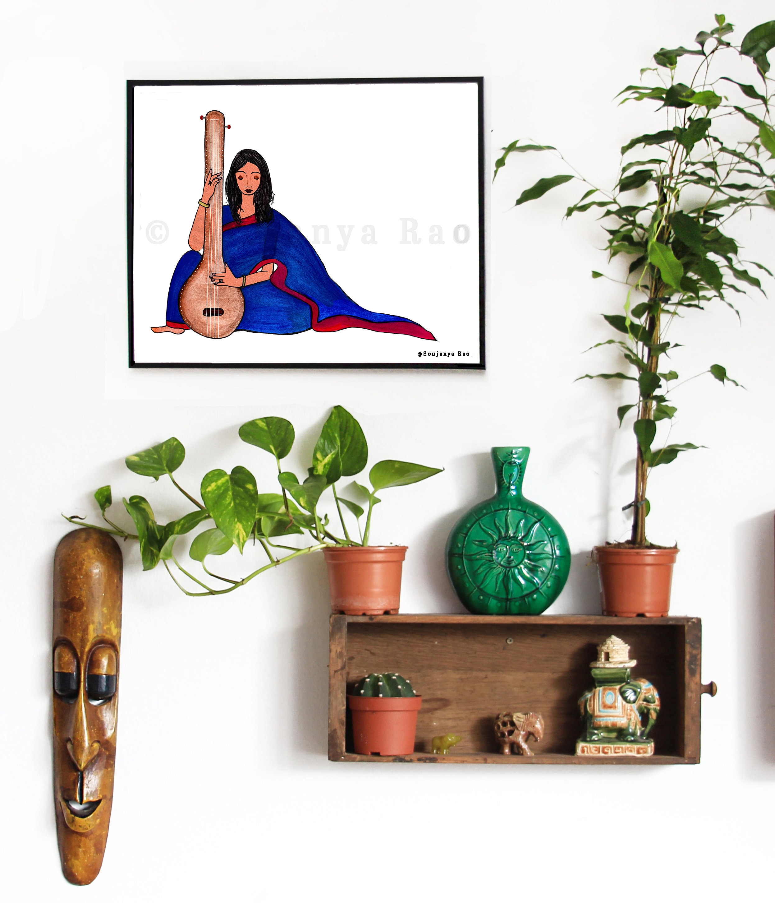 Indian musicians art print indian painting south asian art | Etsy