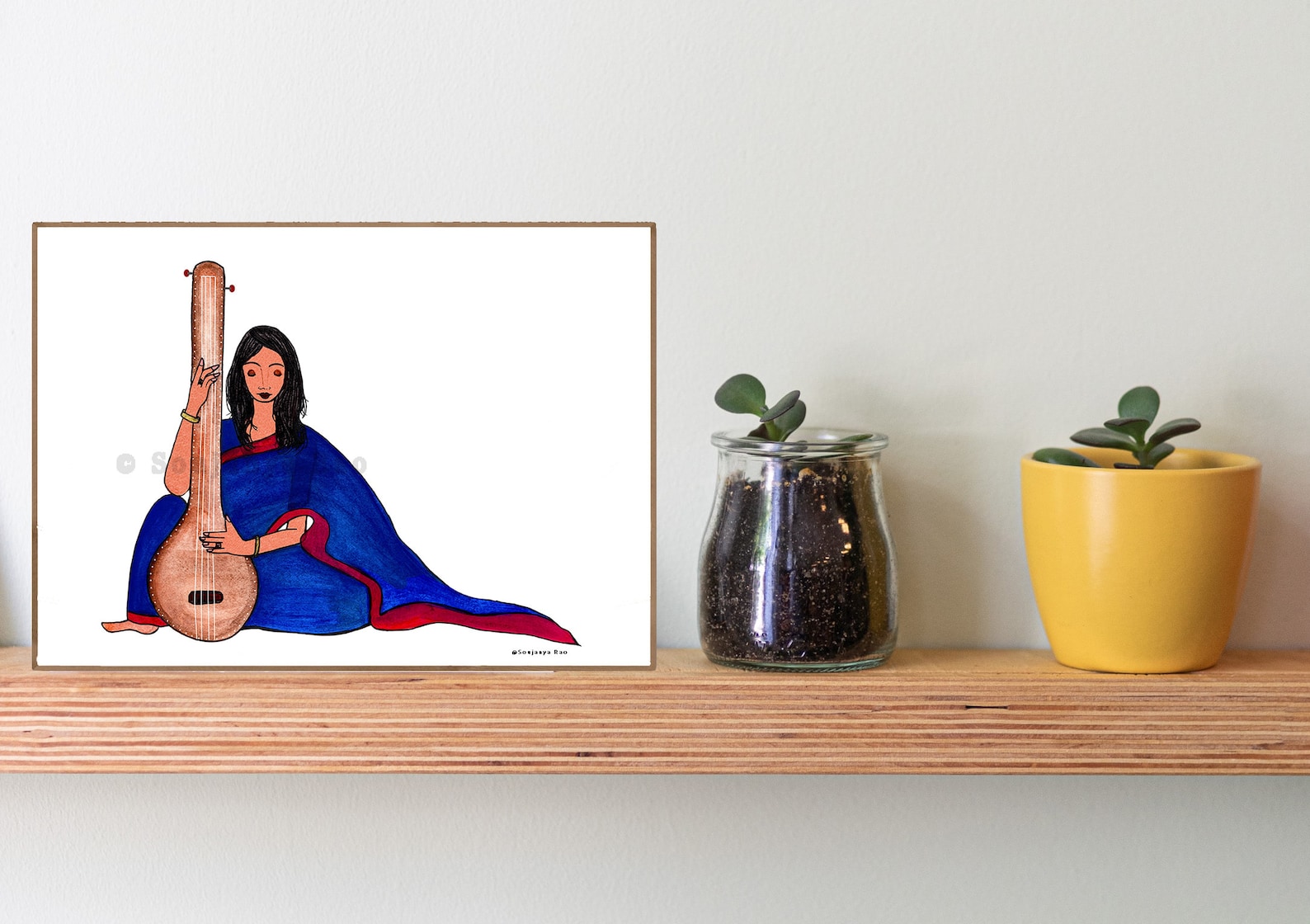 Indian musicians art print indian painting south asian art | Etsy