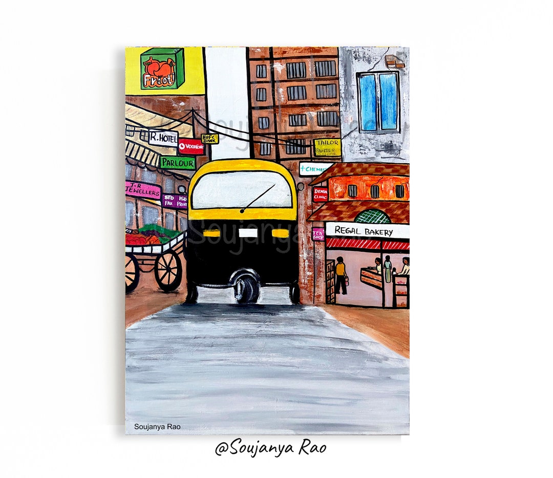 Autorickshaw Painting, Indian Painting,indian Art, Mumbai Painting ...