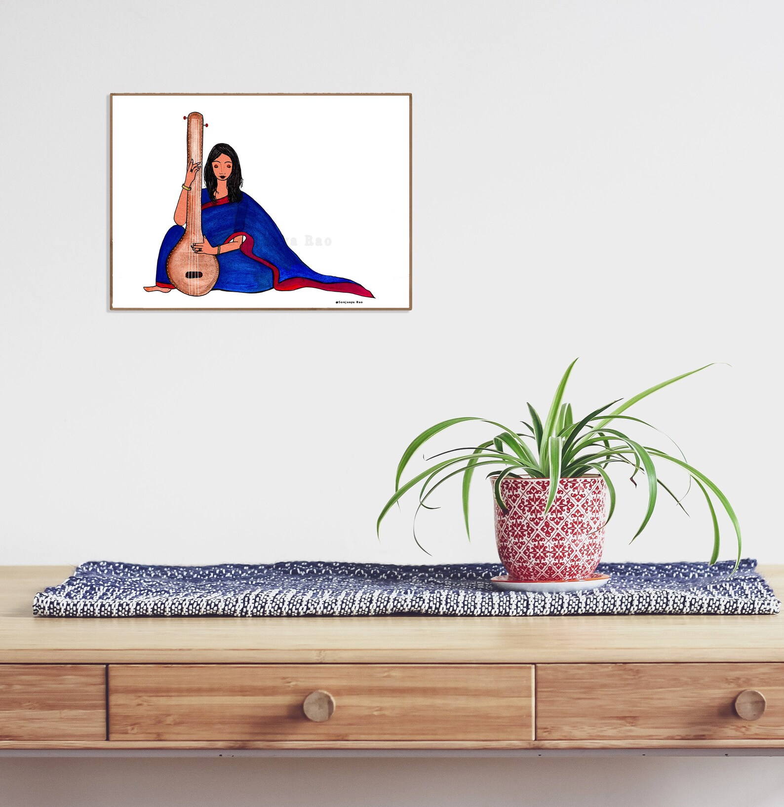 Indian musicians art print indian painting south asian art | Etsy