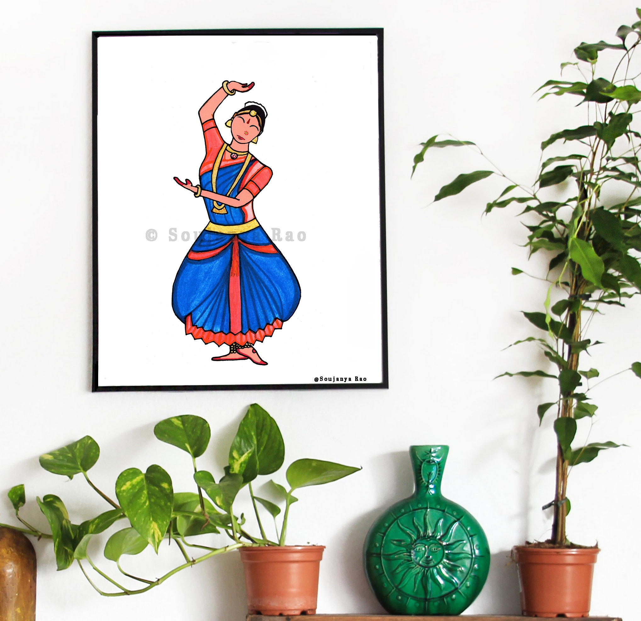 Bharatanatyam Art,bharatanatyam Art Print,bharatanatyam, Indian Art ...