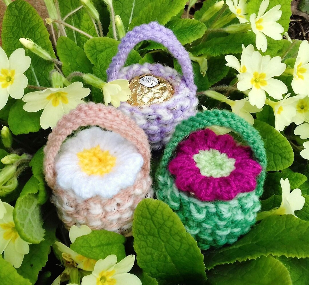 PDF KNITTING PATTERN Flower Baskets Ferrero Rocher Covers, Easter ...