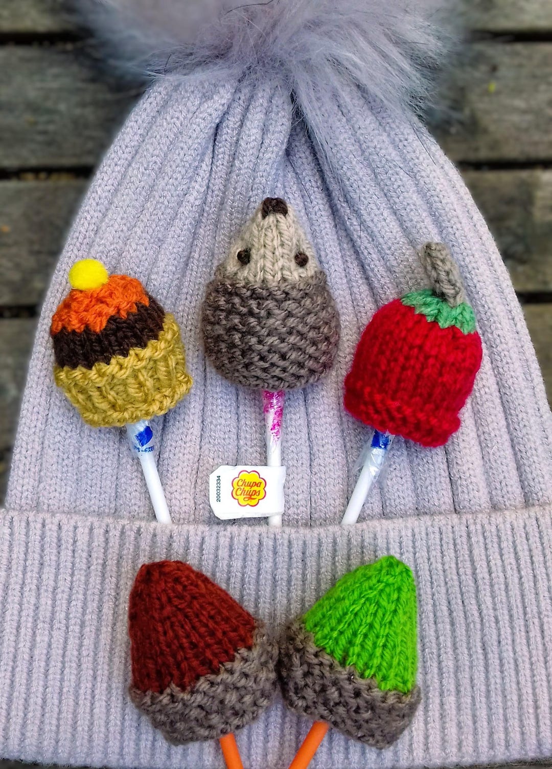 PDF KNITTING PATTERN Autumn Lollipop Covers, Halloween Candy Favours ...