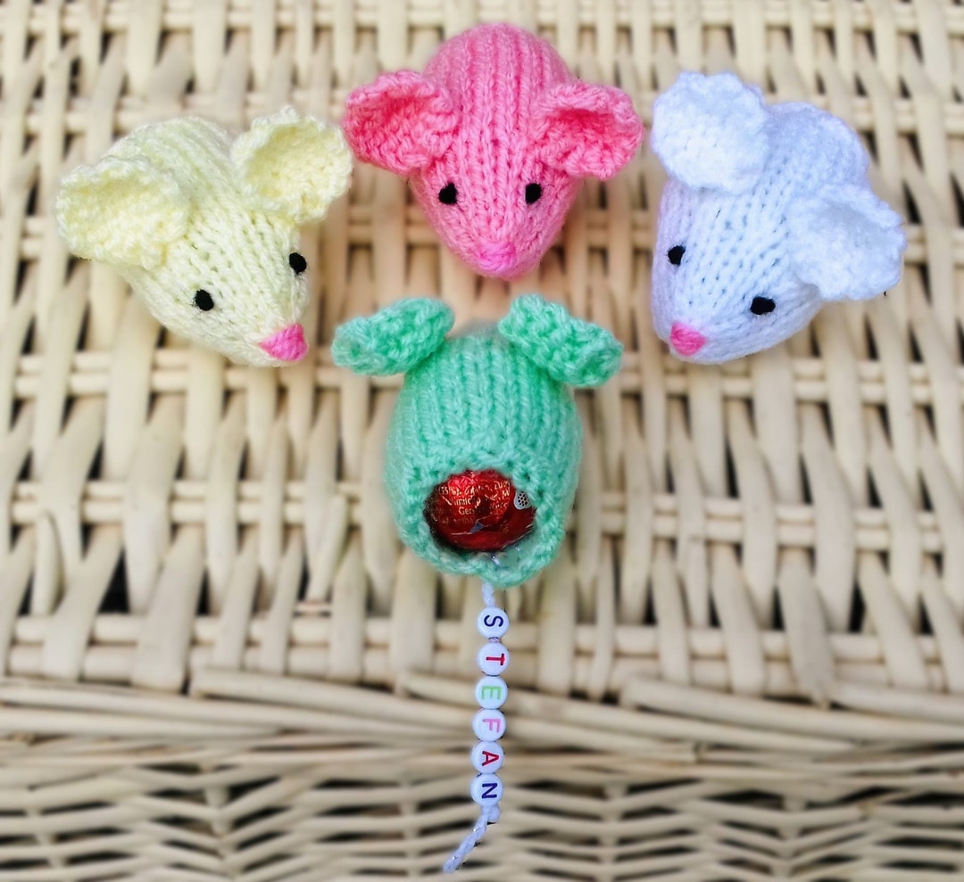 PDF KNITTING PATTERN Personalised Sugar Mice Creme Egg Cover, Easter ...