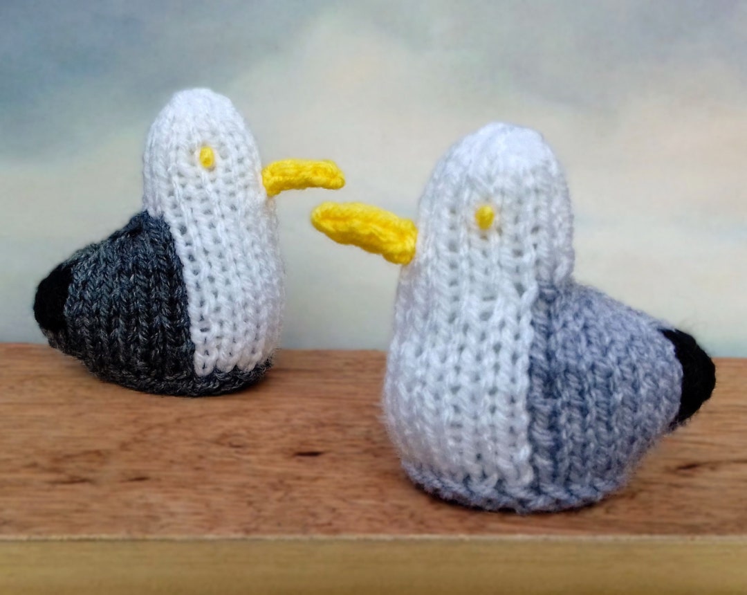 PDF KNITTING PATTERN Seagulls Creme Egg Covers, Easter Knitting Patterns Toys, Knitted Easter ...
