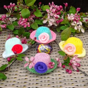 PDF KNITTING PATTERN Easter Bonnets Creme Egg Cover, Easter Knitting ...