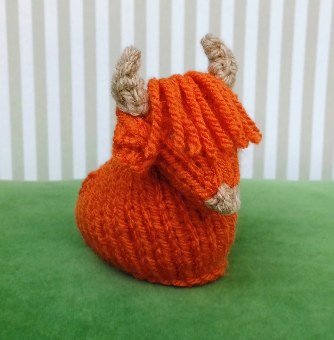 PDF KNITTING PATTERN Highland Cow Creme Egg Cover, Easter Knitting ...