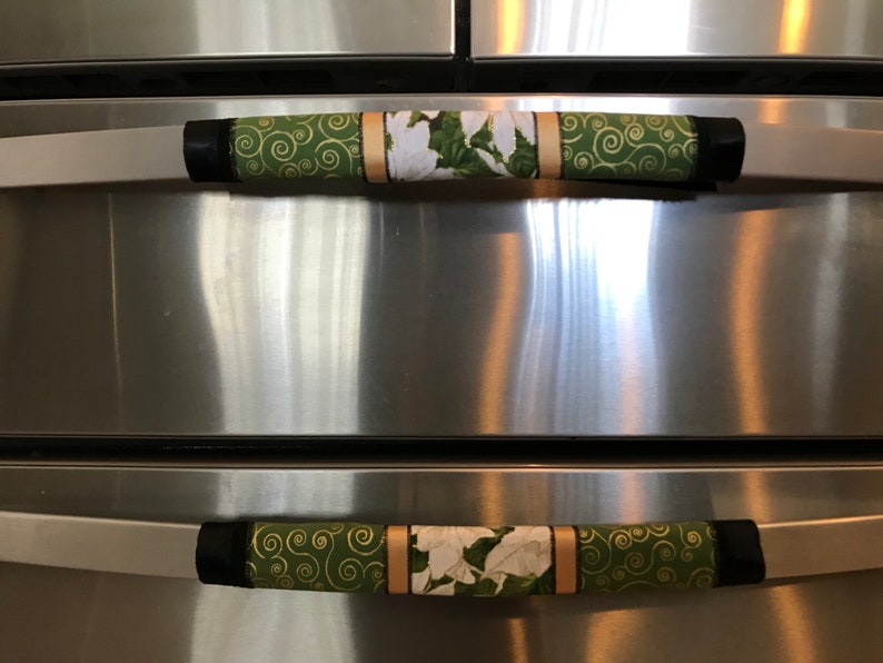 Refrigerator Door Handle Covers Set of Four Two Fabric Green - Etsy