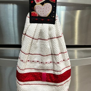 Refrigerator Door Handle Covers & Hanging Towel Valentines Sweets Theme ...