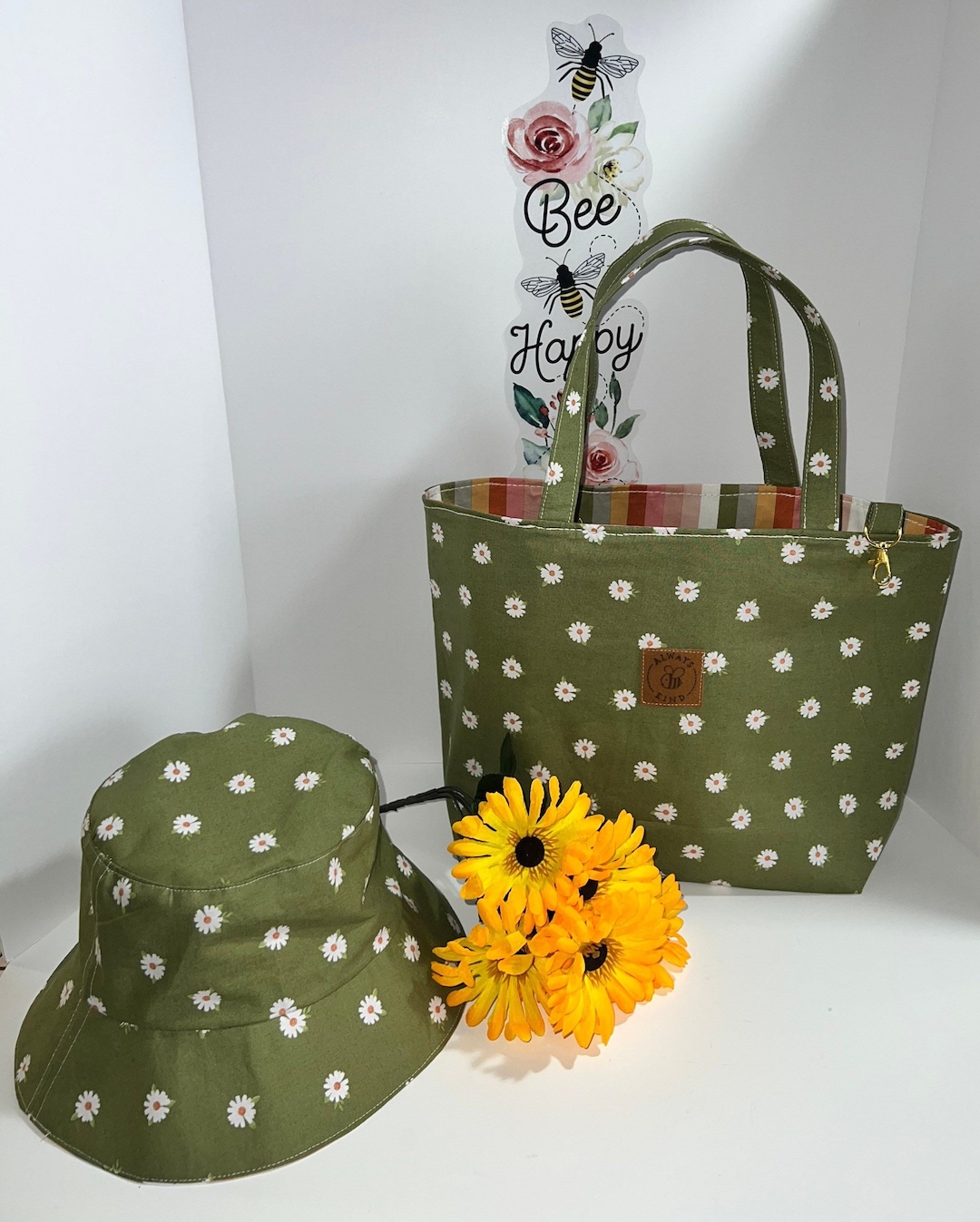 Mini Dandelions Tote Bag With Match Bucket Hat reversible - Etsy