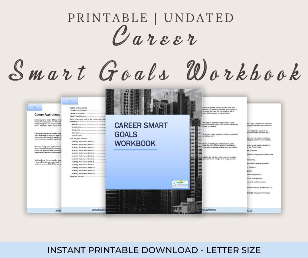Career SMART Goals Workbook - Your Ultimate Guide to Success - Etsy