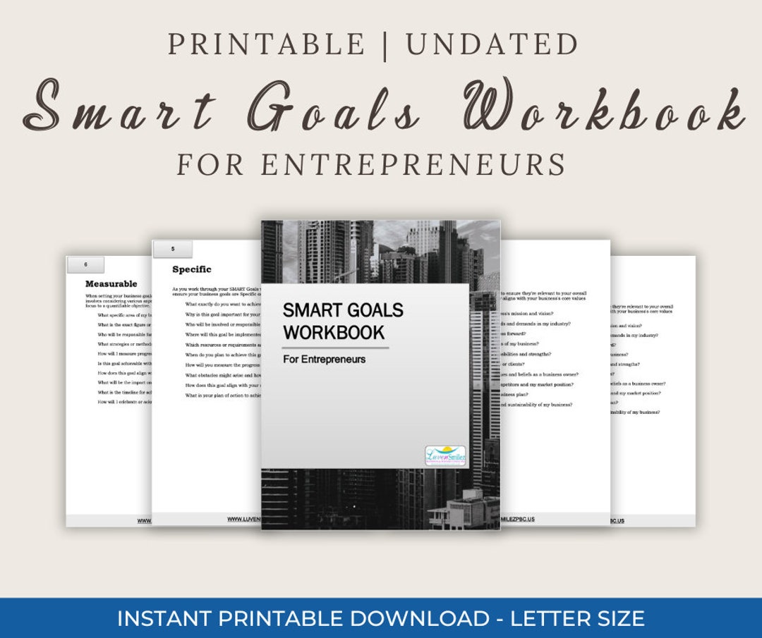 SMART Goals Workbook for Entrepreneurs - Your Ultimate Guide to Success ...