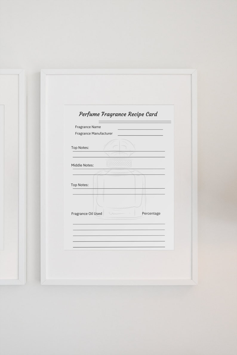 Printable Perfume Fragrance Recipe Cards - Etsy