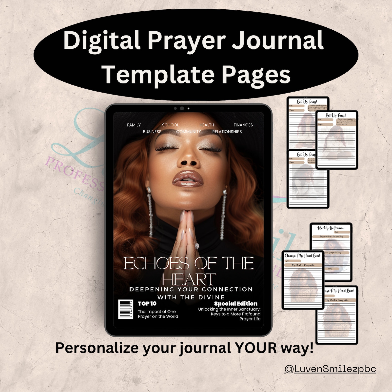 Elevate Your Faith Journey: Digital Prayer Journal PDF Template Pages ...