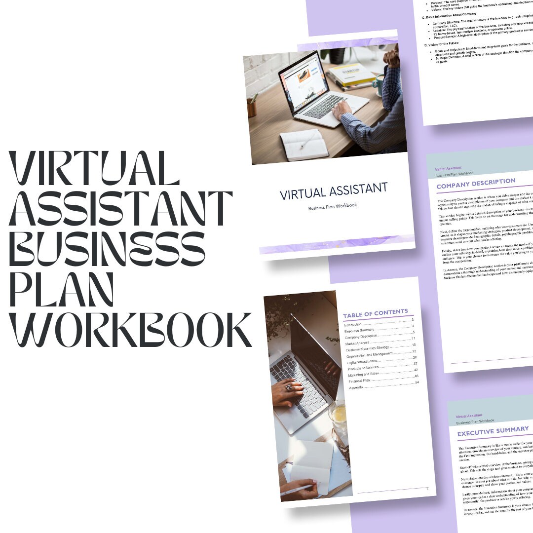 Virtual Assistant Business Plan Workbook - Etsy