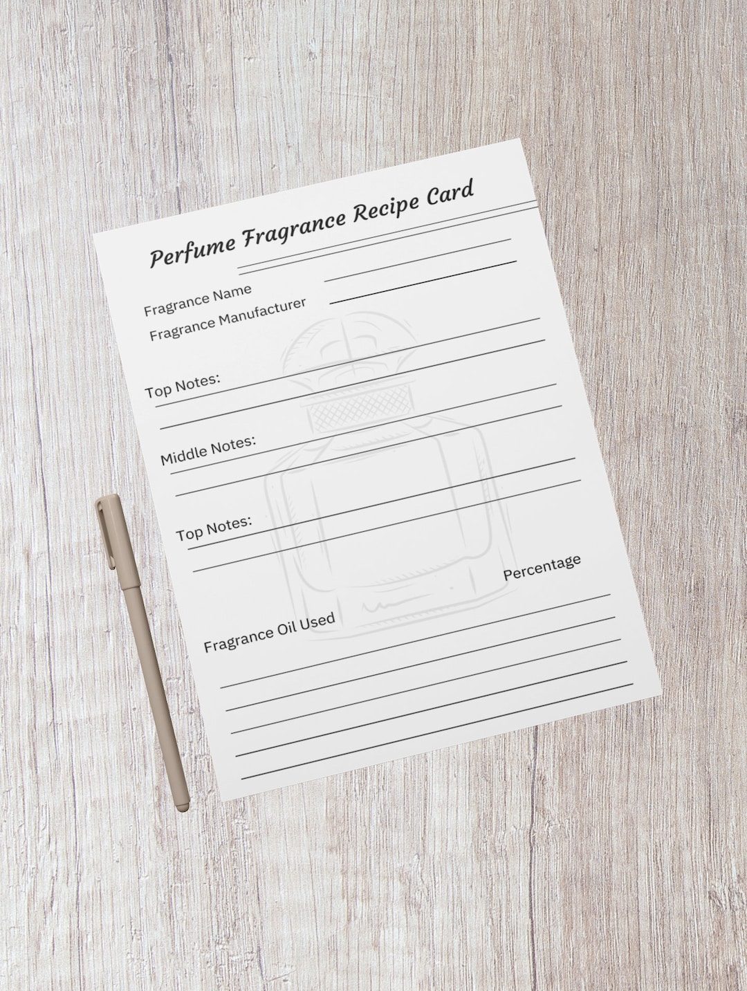 Printable Perfume Fragrance Recipe Cards - Etsy