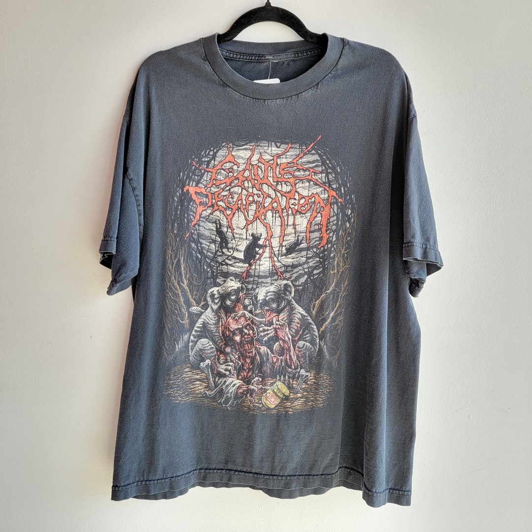 Vintage 2003 Cattle Decapitation Tour Shirt Drop Bear XL Faded - Etsy