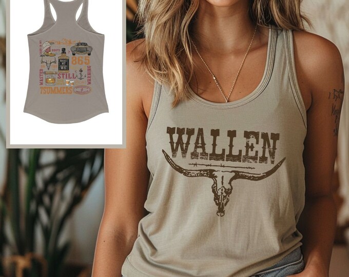 Morgan Wallen Tank Top, American Flag, Women's Morgan Wallen Shirt ...