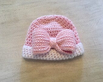 Crochet bow hat | Etsy