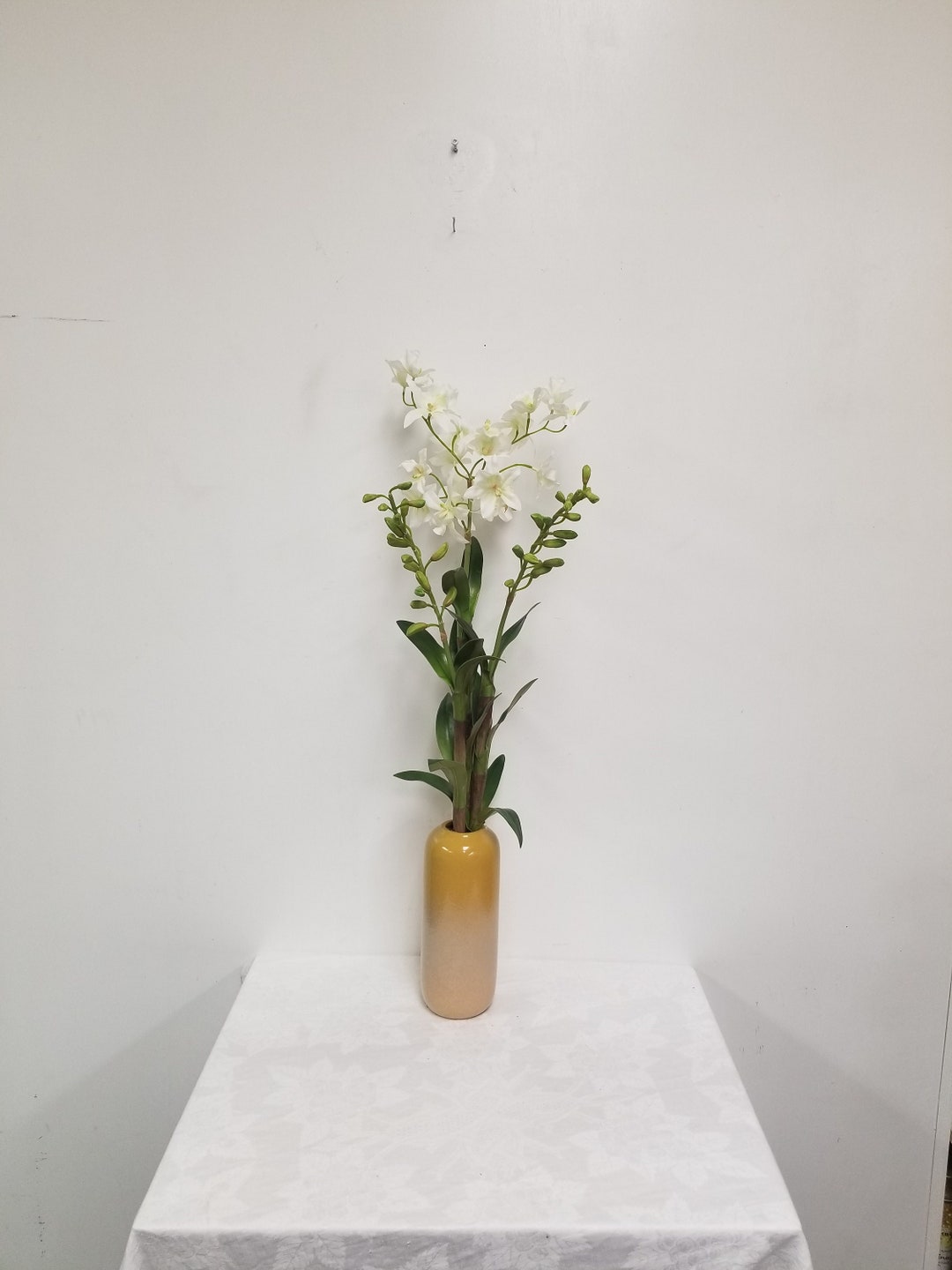 Artificial Dancing White Oncidium Orchid Plant With Buds and Blooms ...