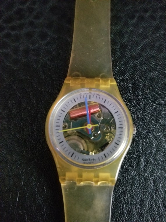 Rare Vintage 1980s clear Swatch watch, Rare Jelly fis… - Gem