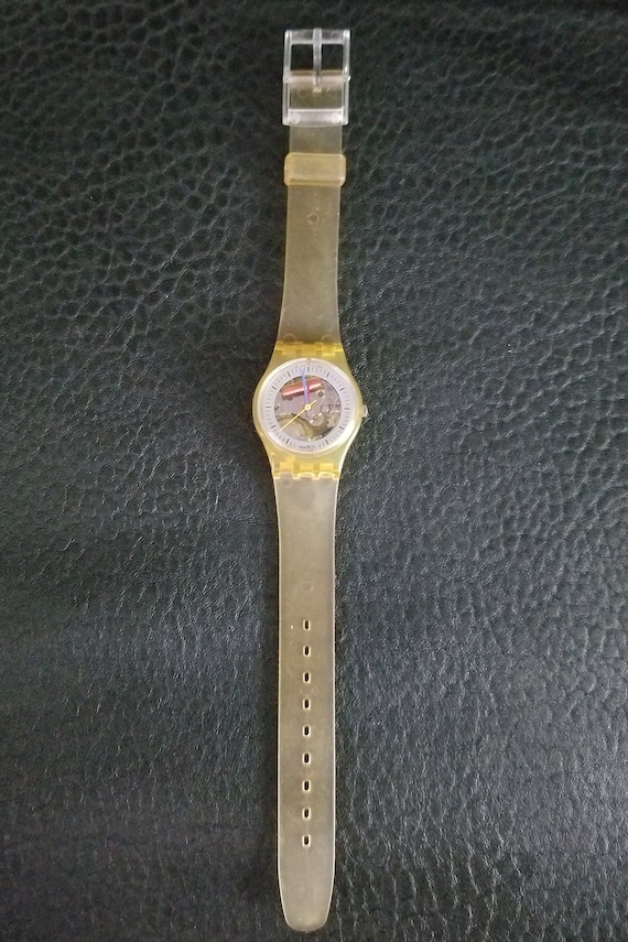 Rare Vintage 1980s clear Swatch watch, Rare Jelly fis… - Gem