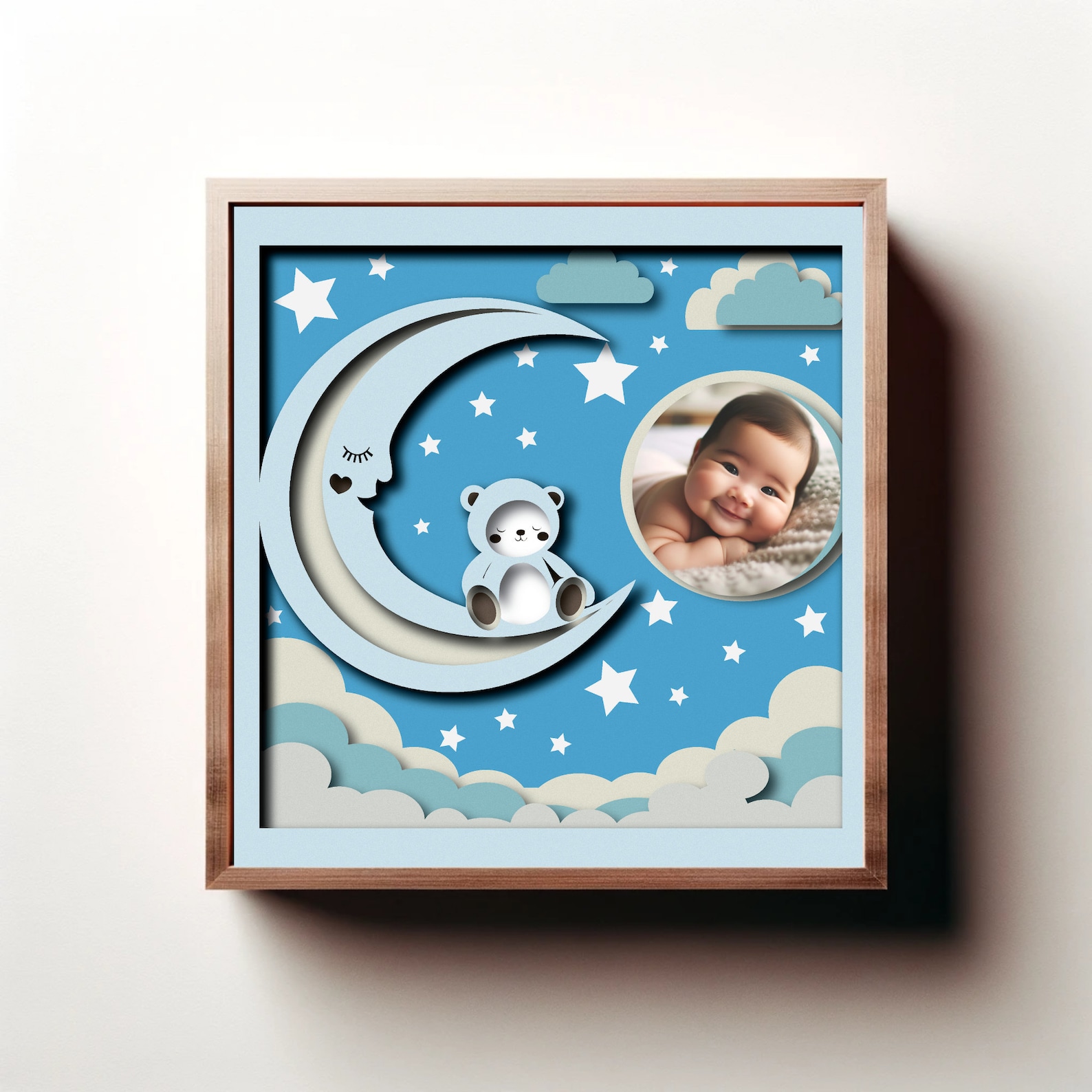 3D Baby Shadow Box SVG: Moon & Stars Nursery Decor (cricut Project) - Etsy