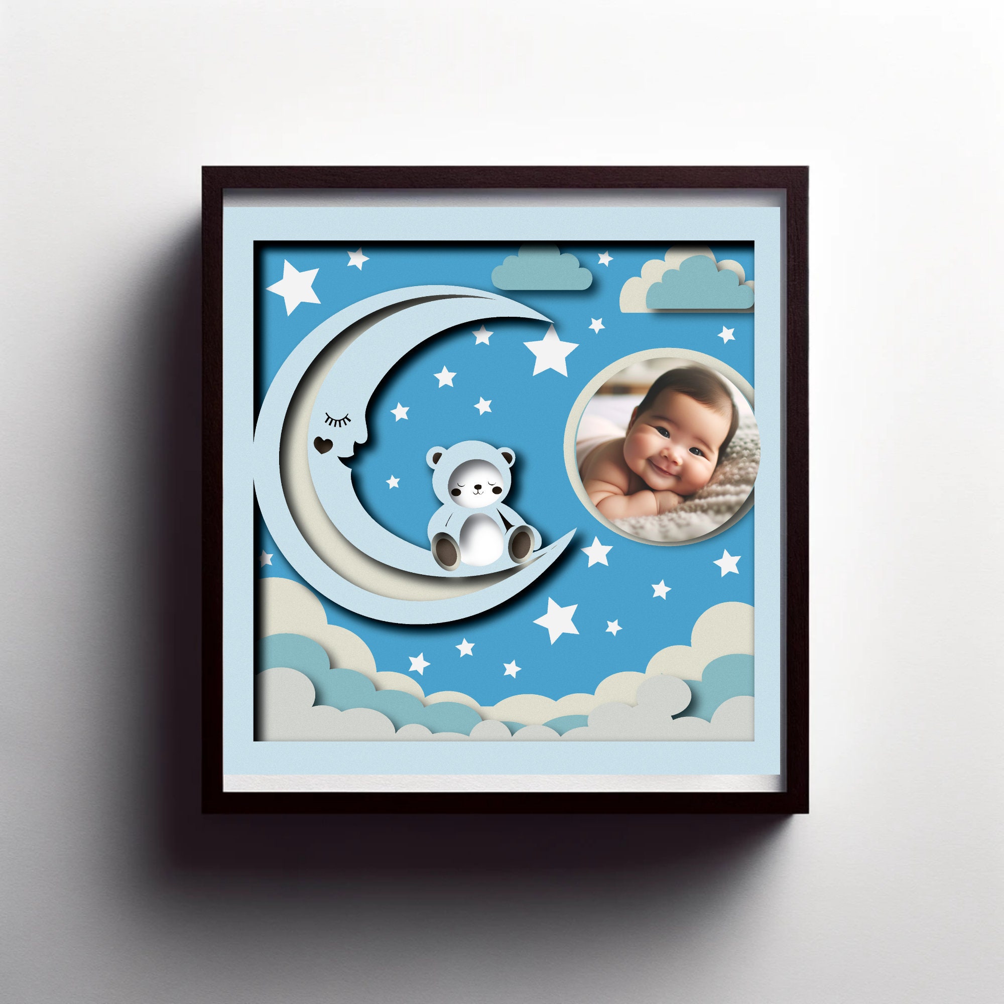 3D Baby Shadow Box SVG: Moon & Stars Nursery Decor (cricut Project) - Etsy