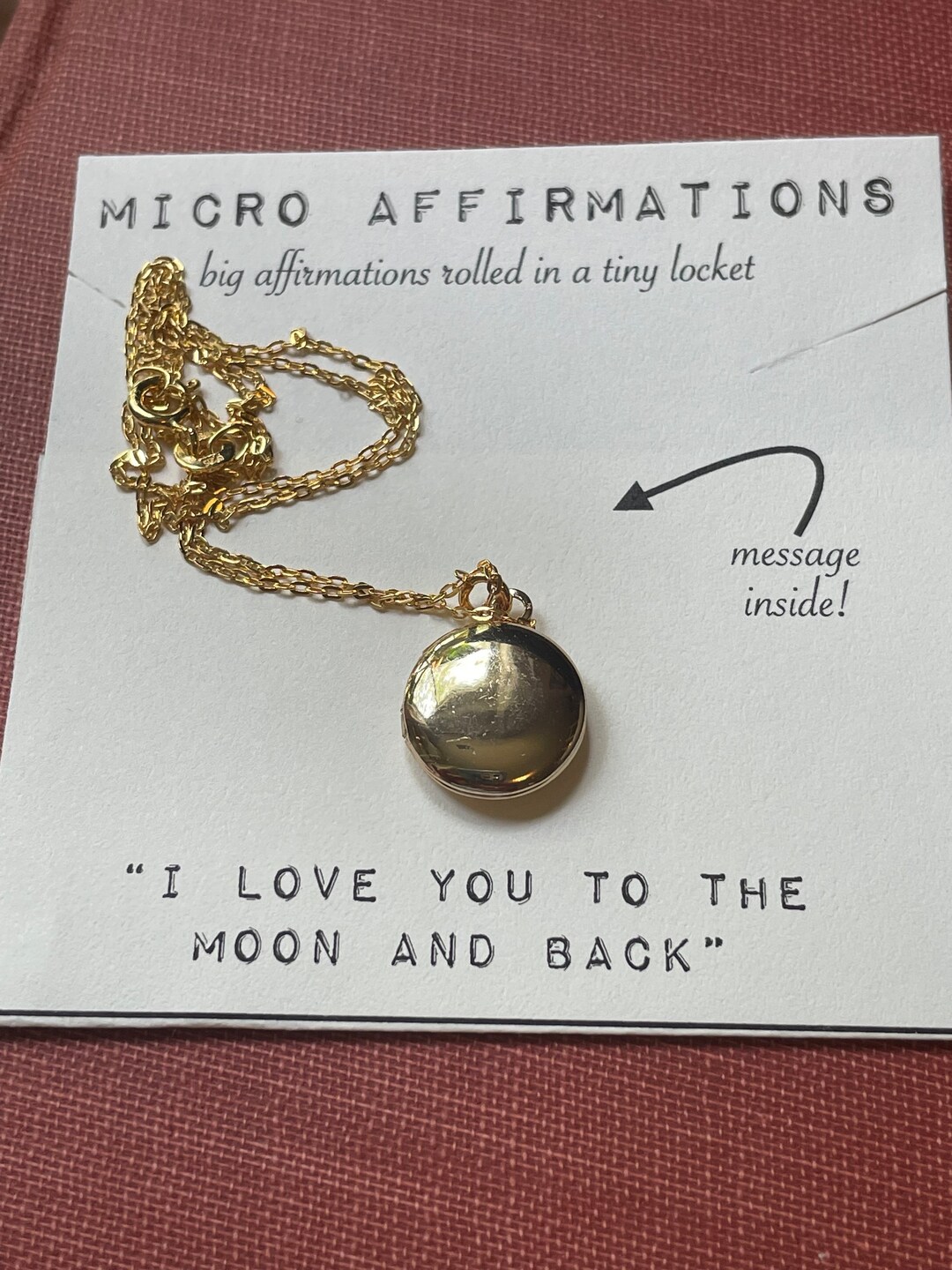 Micro Affirmation: Tiny Gold Locket With Message - Etsy