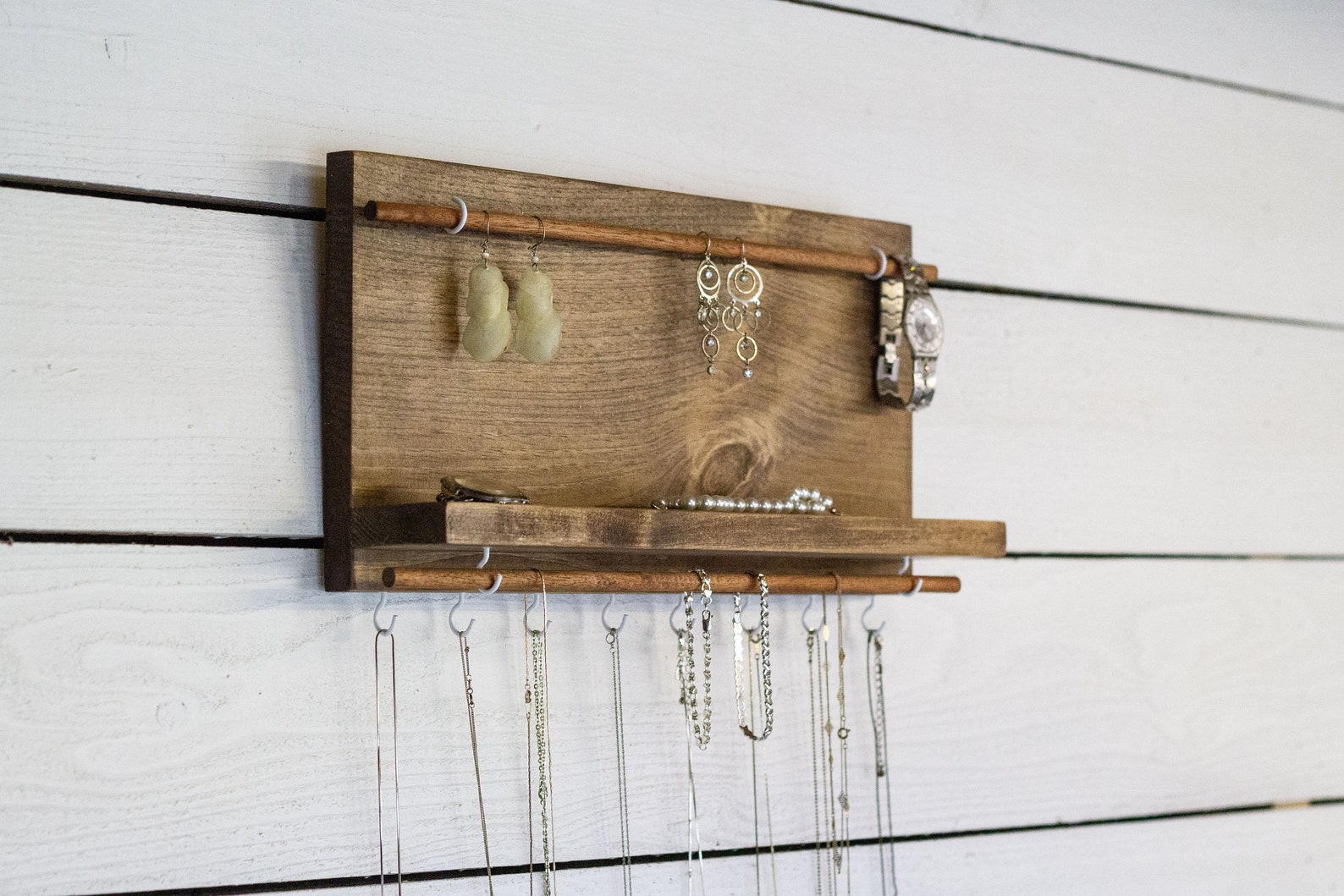 Wall Mounted Jewelry Display With Shelf - Etsy