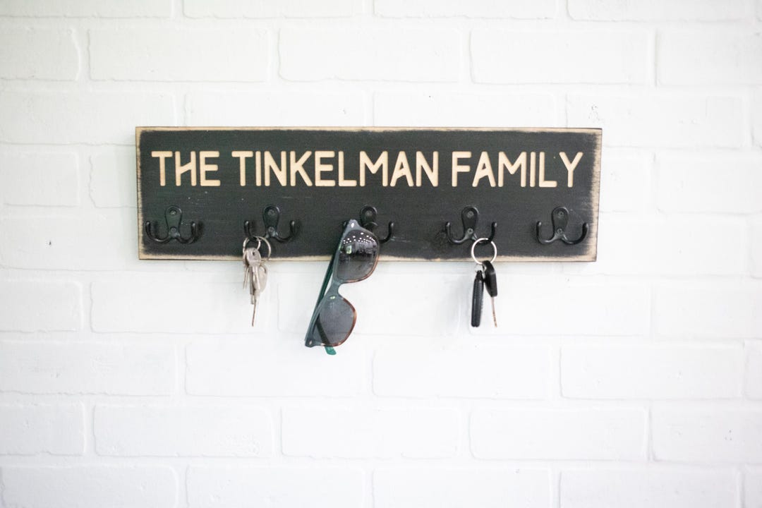 Customizable Key Hooks, Engraved Key Rack, Personalized Key Holder ...