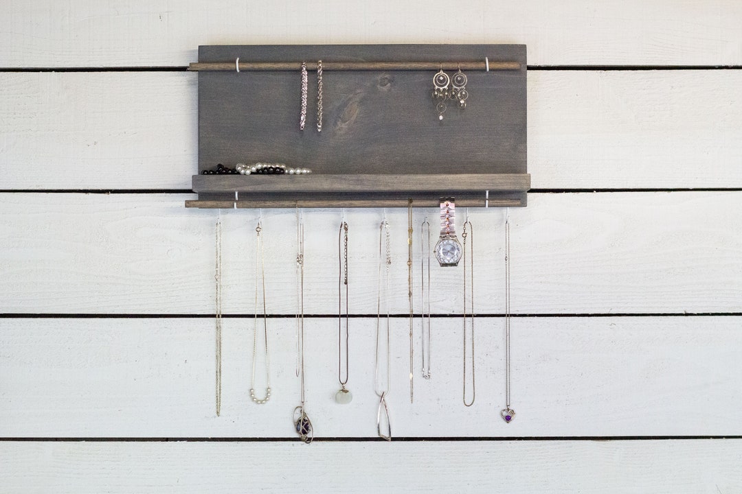 Wall Mounted Jewelry Display With Shelf - Etsy