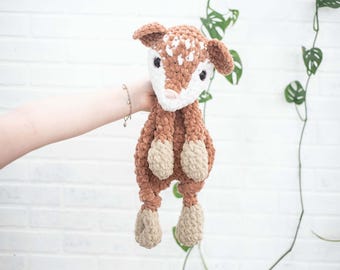 Deer Lovey | Crochet Buck Snuggler | Fawn Plushie | Boho Baby Gift - Etsy