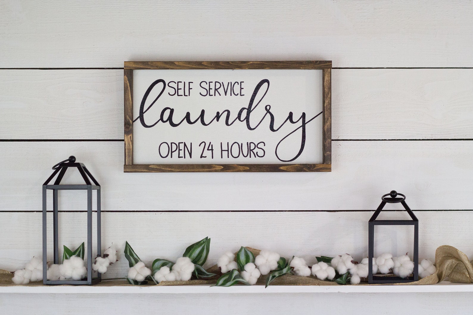 Self Service Laundry Open 24 Hours Laundry Room Sign Laundry | Etsy