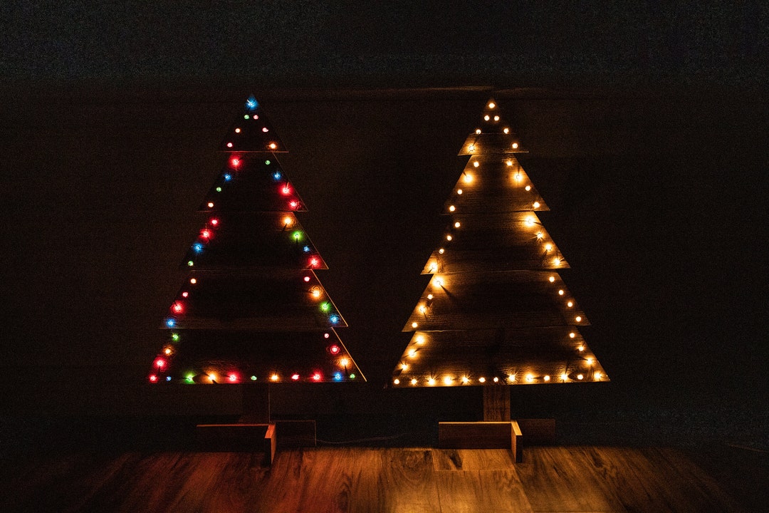 Stand Alone Wood Christmas Tree, Outdoor/indoor Cedar Christmas ...