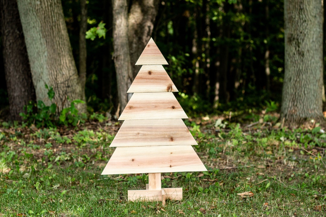 Cedar Wood Christmas Tree: Holiday Porch Decor, Indoor Outdoor - Etsy