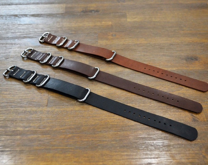 Handmade Kangaroo Leather NATO Strap / Vegetable Tanned / Australian ...