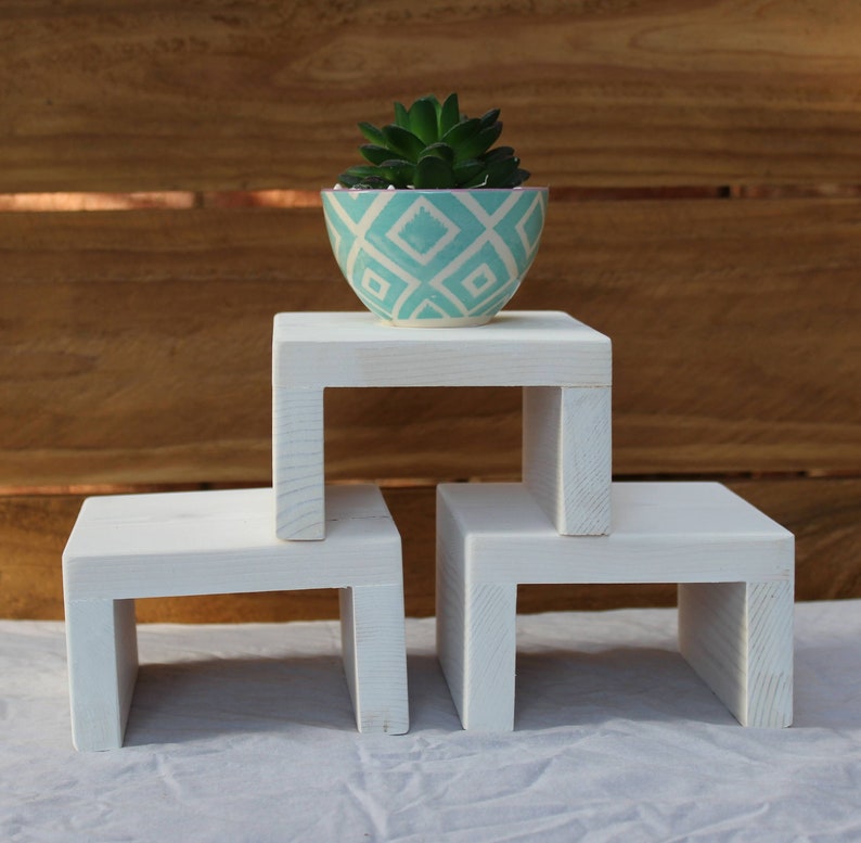 Wood Risers in White Washed Pine Jewelry Risers Display | Etsy