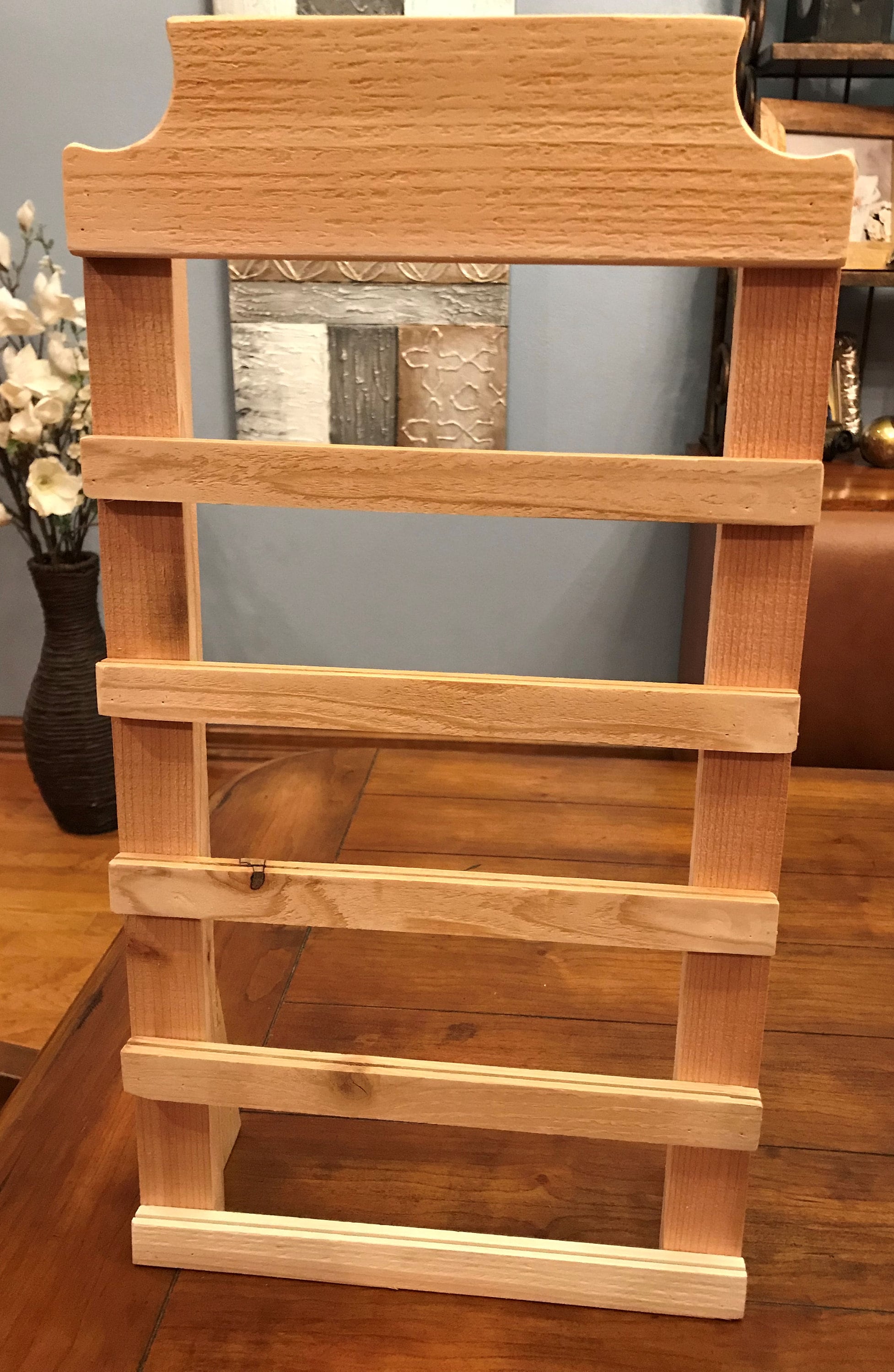 Earring & Pendant Card Holder in Raw Cedar for Tall Cards | Etsy