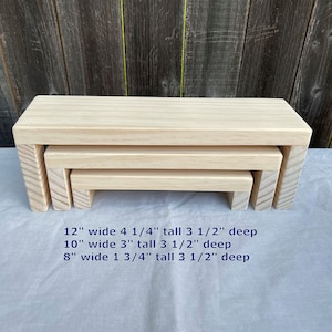 Wood Nesting Display Risers - 3.5in Deep - Jewelry Risers - Display ...