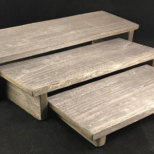 Nesting Risers in Raw or Torched Cedar Wood, Weathered Wood - Jewelry ...