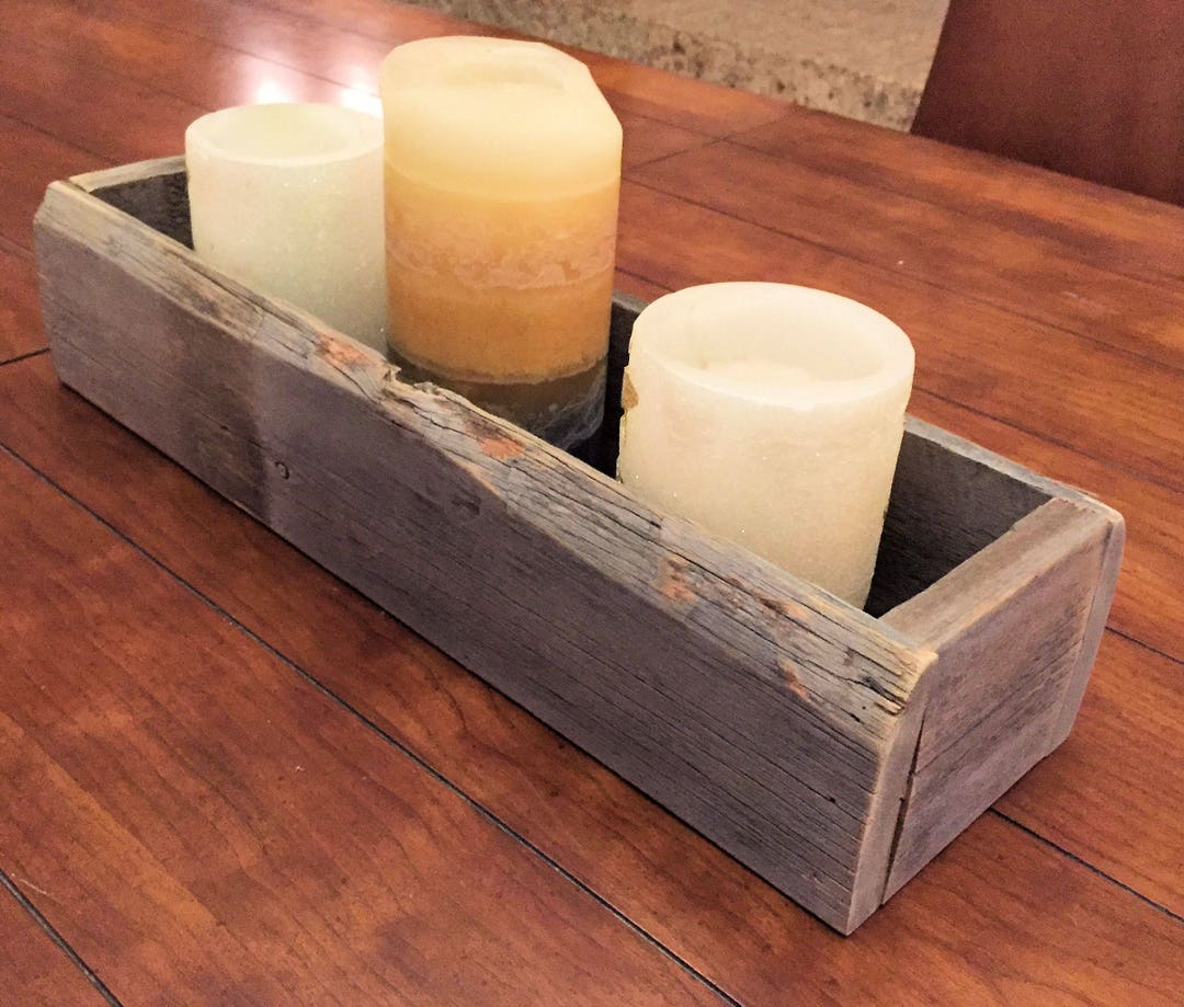 Planters Box - Rustic Reclaimed Weathered Wood, Garden Box, Mason Jar ...