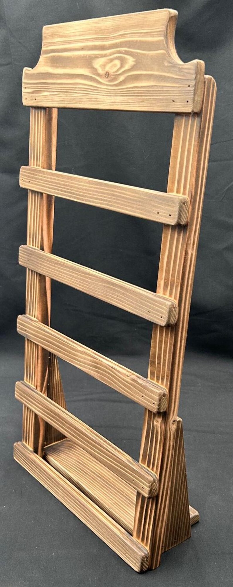 Vertical Card Holder in Torched Cedar for Tall Cards & Pendants ...