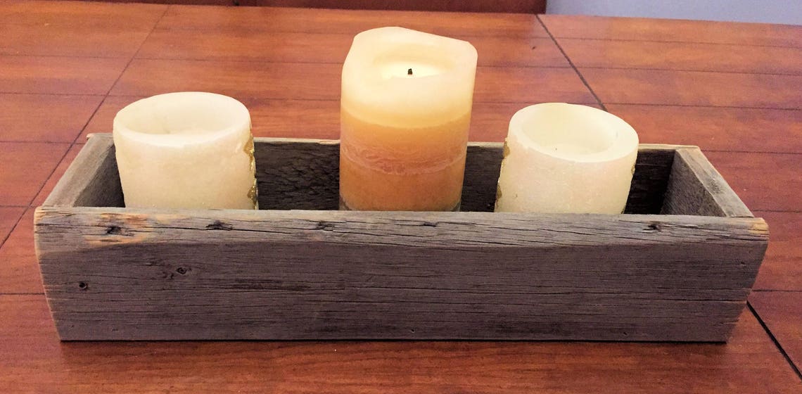 Planters Box - Rustic Reclaimed Weathered Wood, Garden Box, Mason Jar ...